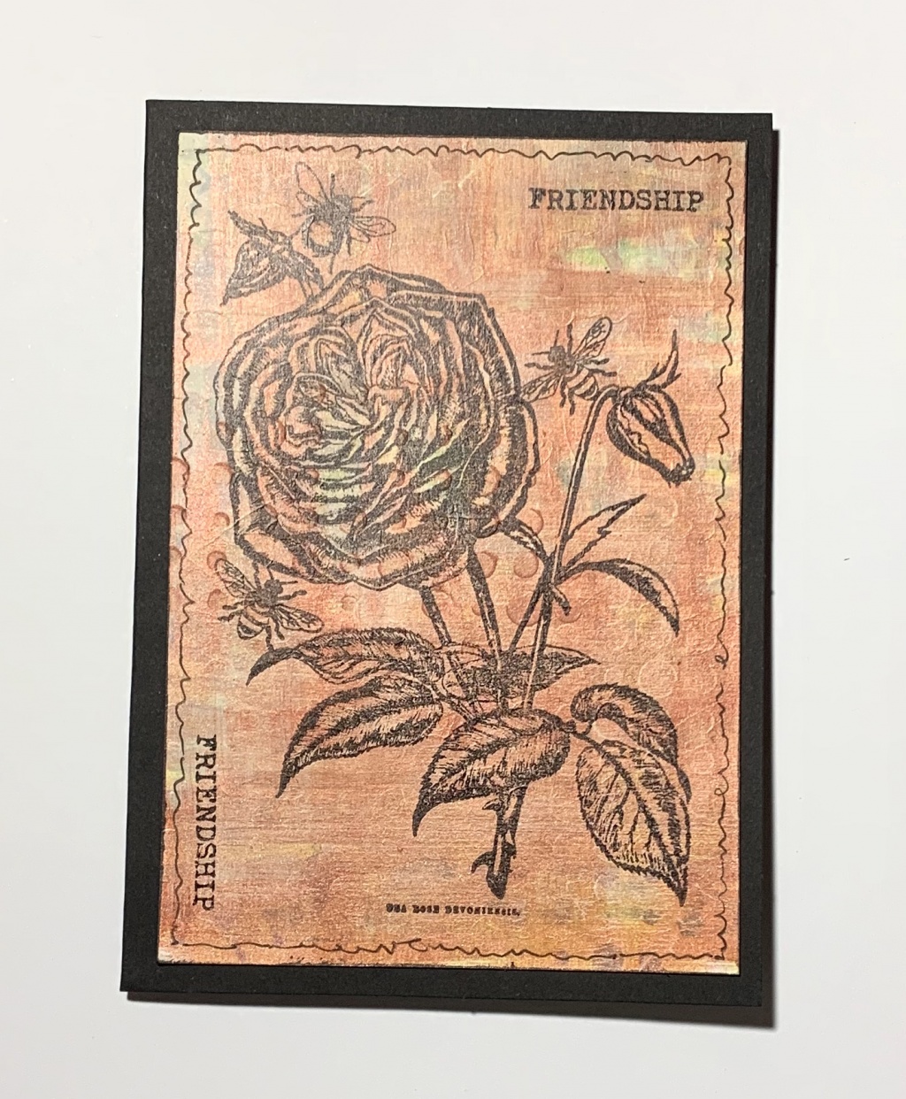 Old Rose DL Red Rubber Stamp - IndigoBlu